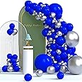 Amazon.com: 130pcs Royal Blue and Silver Balloons Garland Arch Kit, 18 12 10 5 Inch Different ...