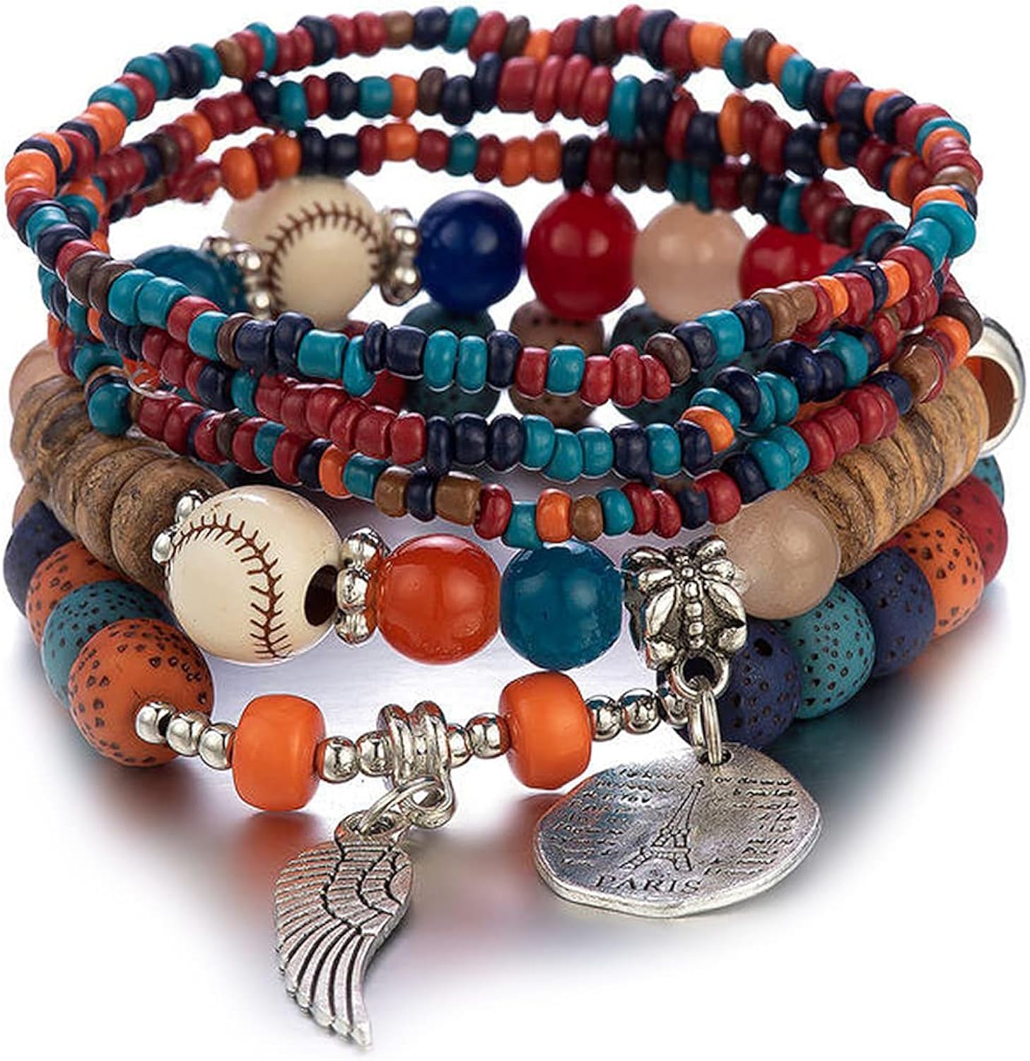 1 Pc Braclets For Girls Multi-layer Colorful Beaded Bracelet Bohemian ...