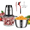 Amazon.com: Meat Food Processors Electric, Meat Grinder 2L Stainless Steel Meat Blender Food ...