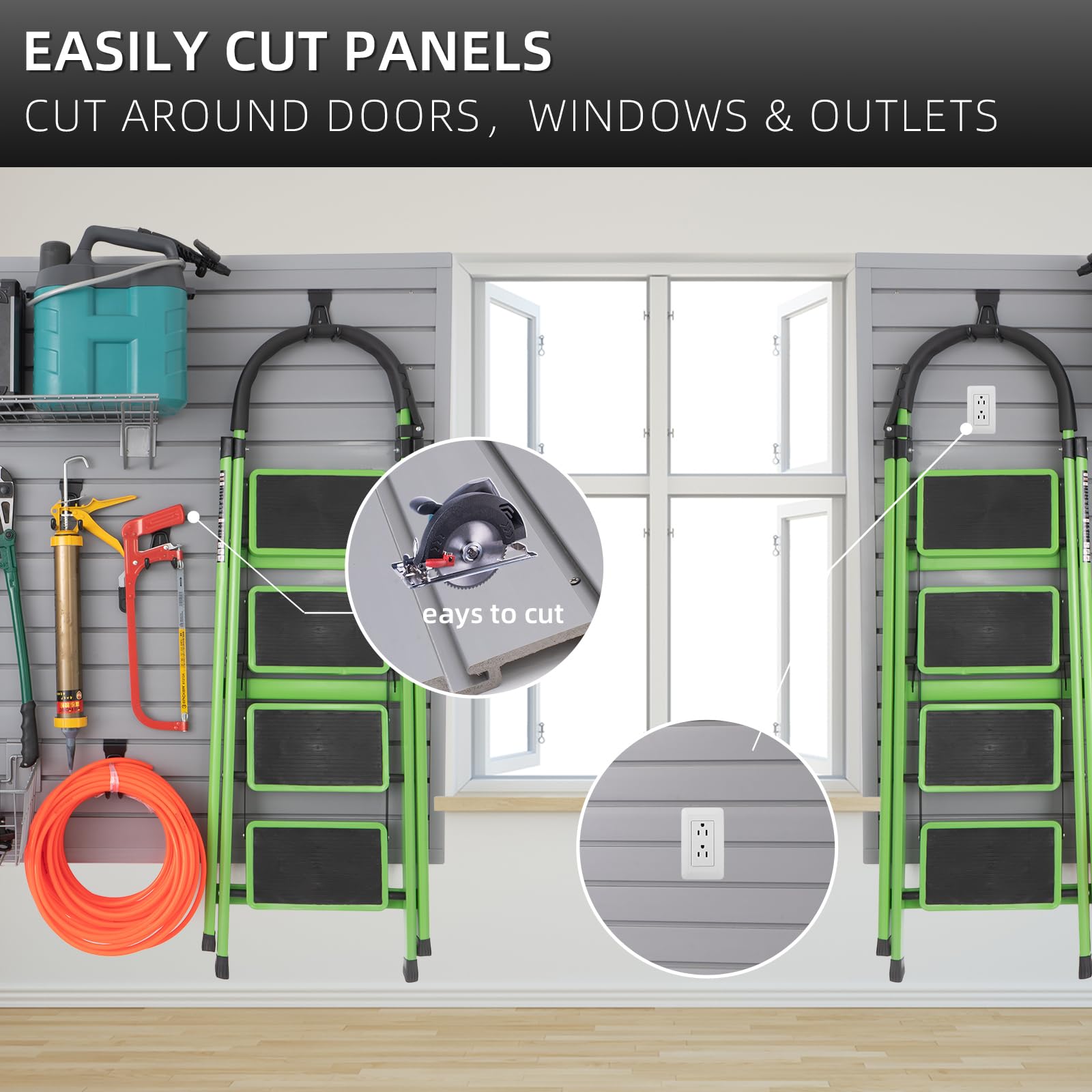 Mua Slatwall Panel Garage Wall Organizer Heavy Duty Wall Mounted, PVC ...