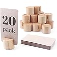 Amazon.com: 20 Pack Mini Wood Table Number Holders - Place Card Holders ...