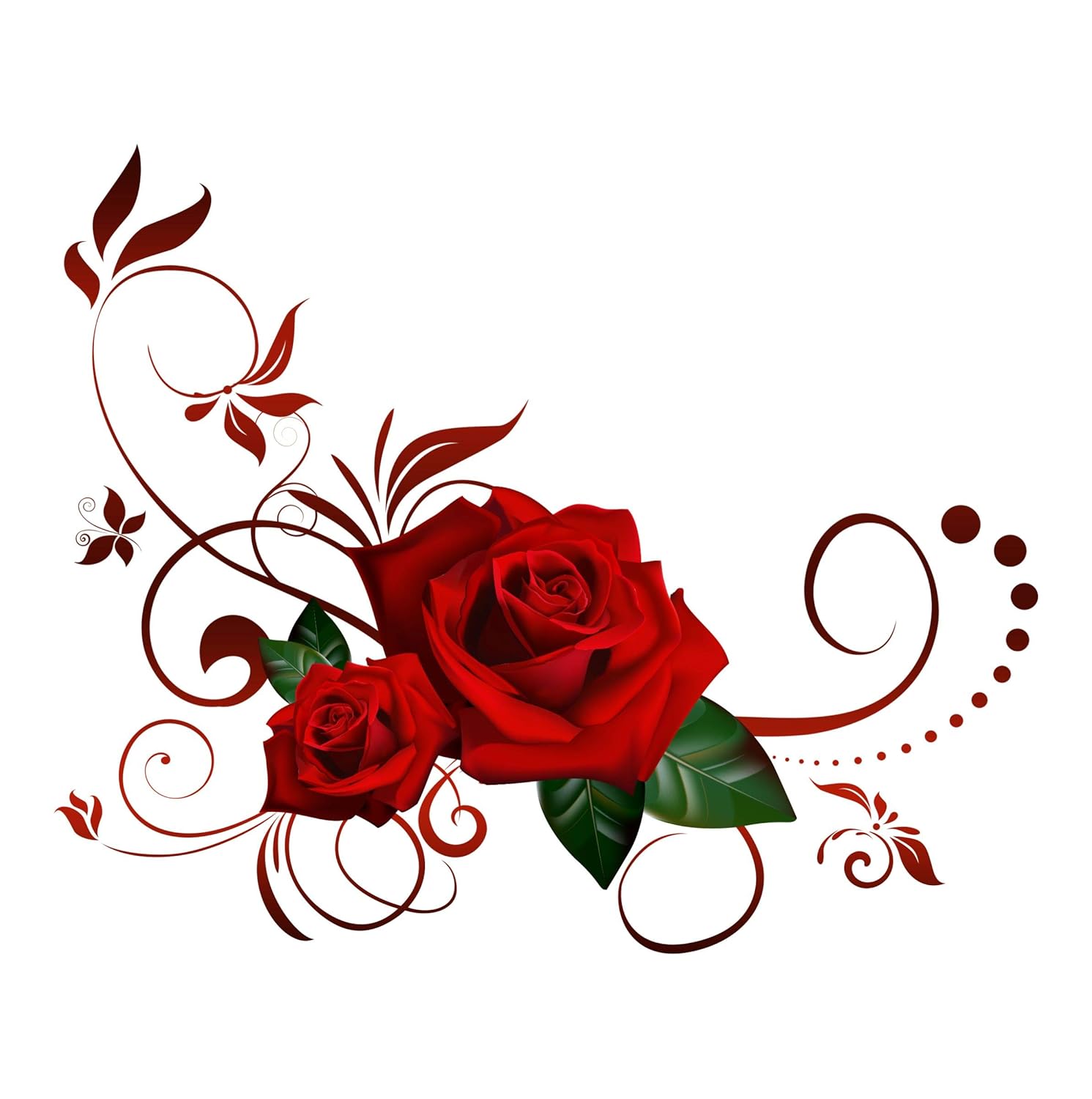 Buy Sticker Hub Red Roses Wall Sticker Door, Window Decal Standard Size ...