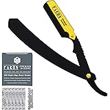 Amazon.com: 100 BLADES + Facón Professional Wooden Straight Edge Barber ...