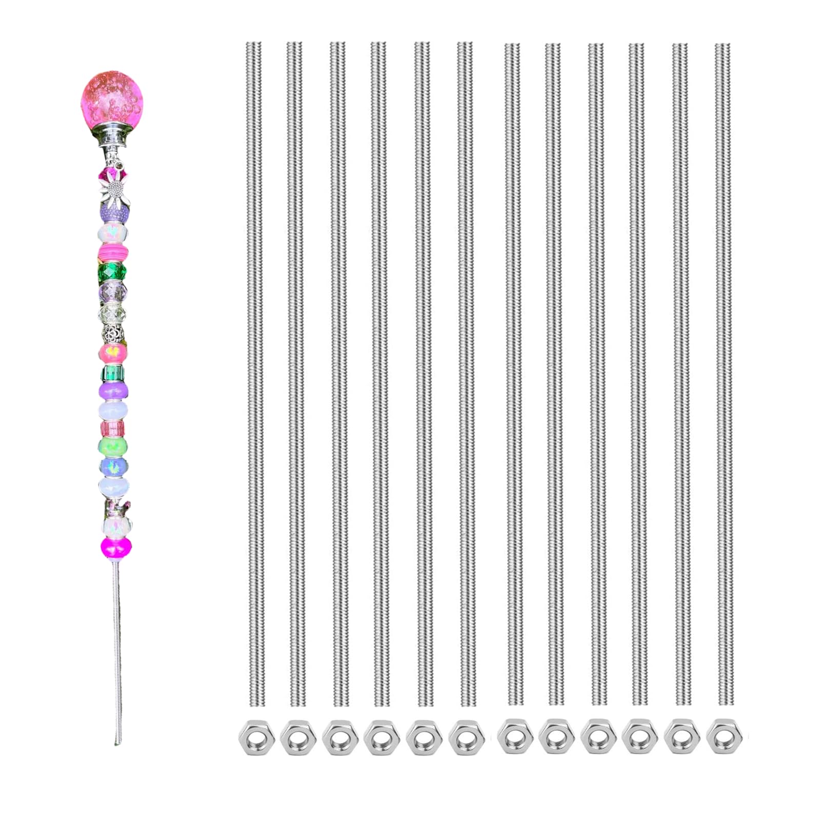 Lobergel Total 24pcs 8/32 Inch M4 Threaded Rods and Studs, Include ...