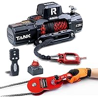Amazon.com: RUGCEL WINCH 13500lb Tank Waterproof Electric Synthetic ...