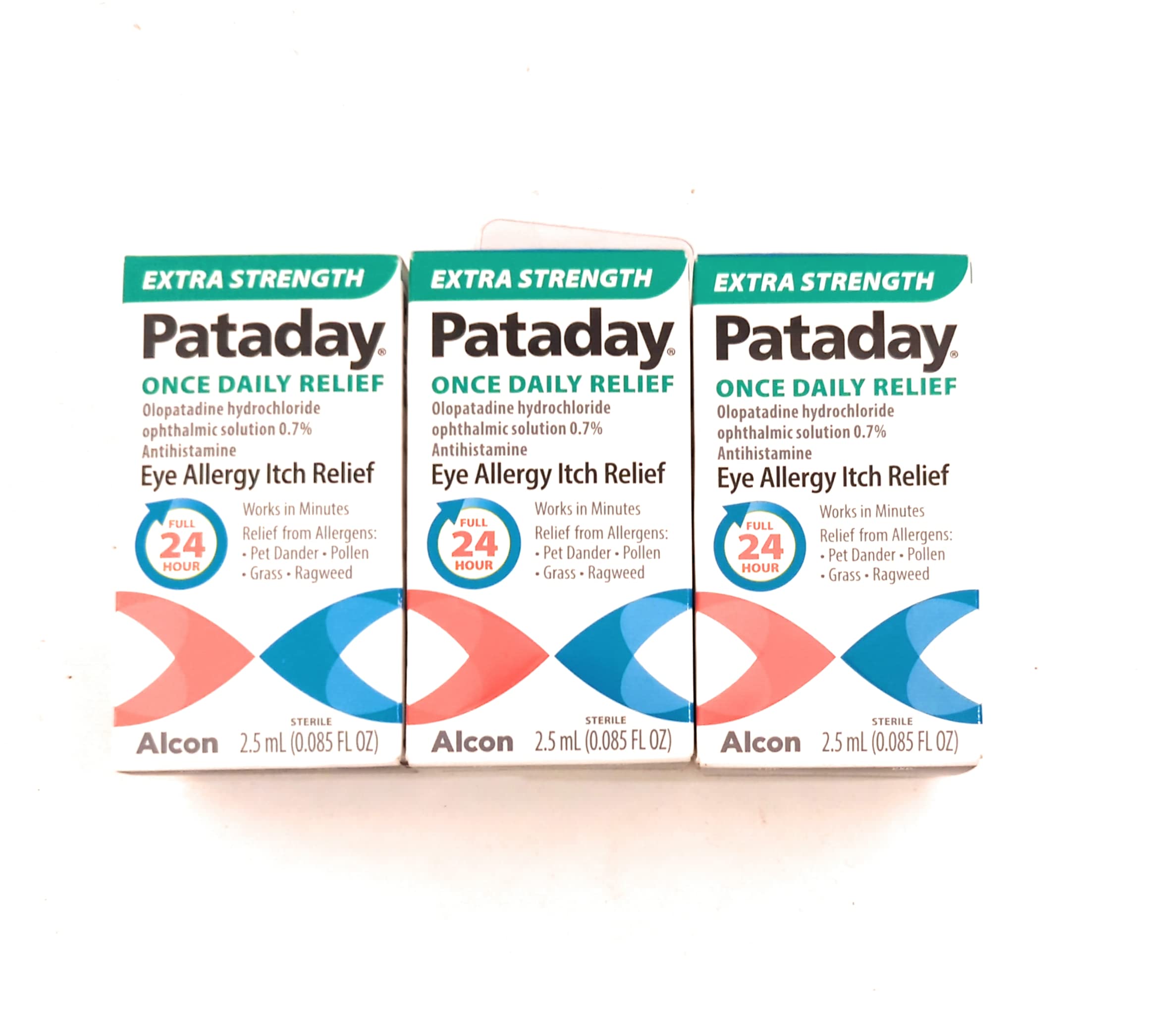 Pataday Eye Drops Extra Strength, 2.5 ml ---06/2026 exp date1pack 3pcs ...