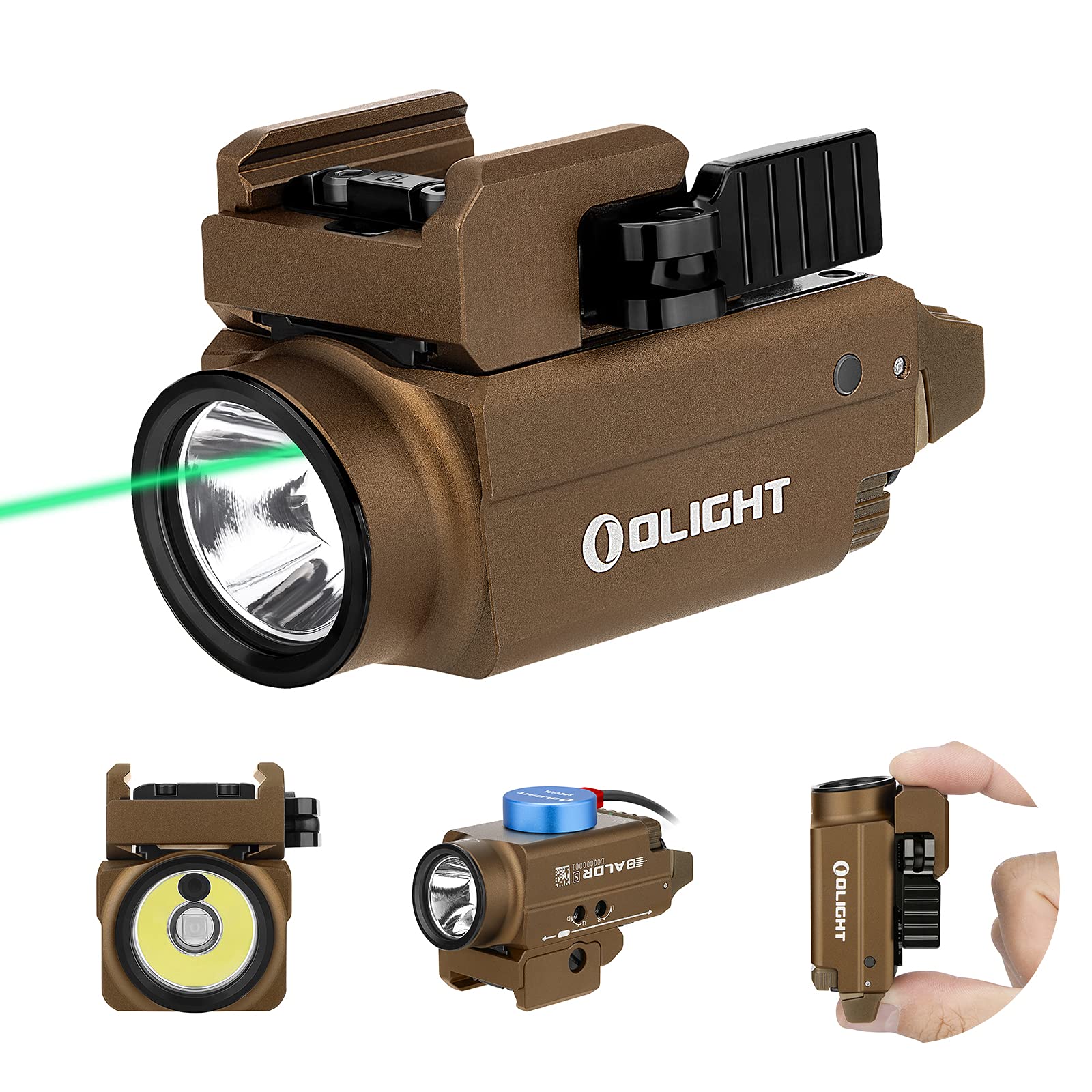 OLIGHT Baldr S 800 Lumens Compact Rail Mount Weaponlight with Green ...