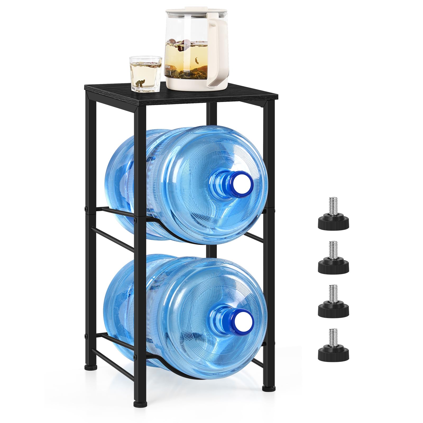 Water Jug Holder 5 Gallon Water Bottle Holder Stand with Storage Shelf ...