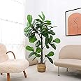Amazon.com: LUWENER 6ft Artificial Plant Fiddle Leaf Fig Tree,Faux Ficus Lyrata in Pot,Ficus ...