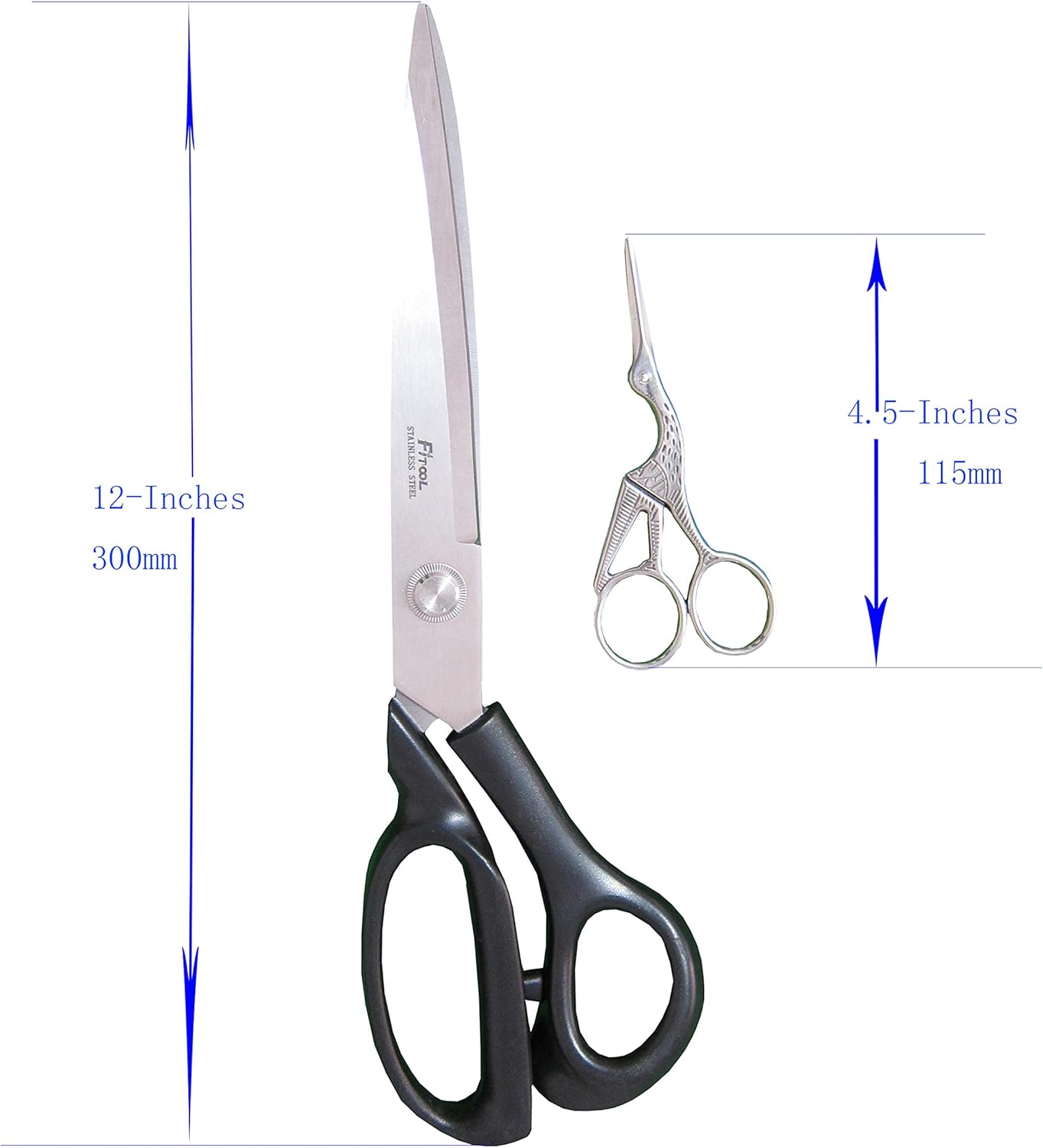 Heavy-Duty Extra Long Large Home/Office Utility Scissors, 12-Inch ...