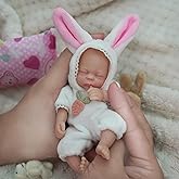 Amazon.com: MYREBABY 7" Mini Silicone Baby Girl, Silicone Full Body Baby Soft Skin Realistic ...