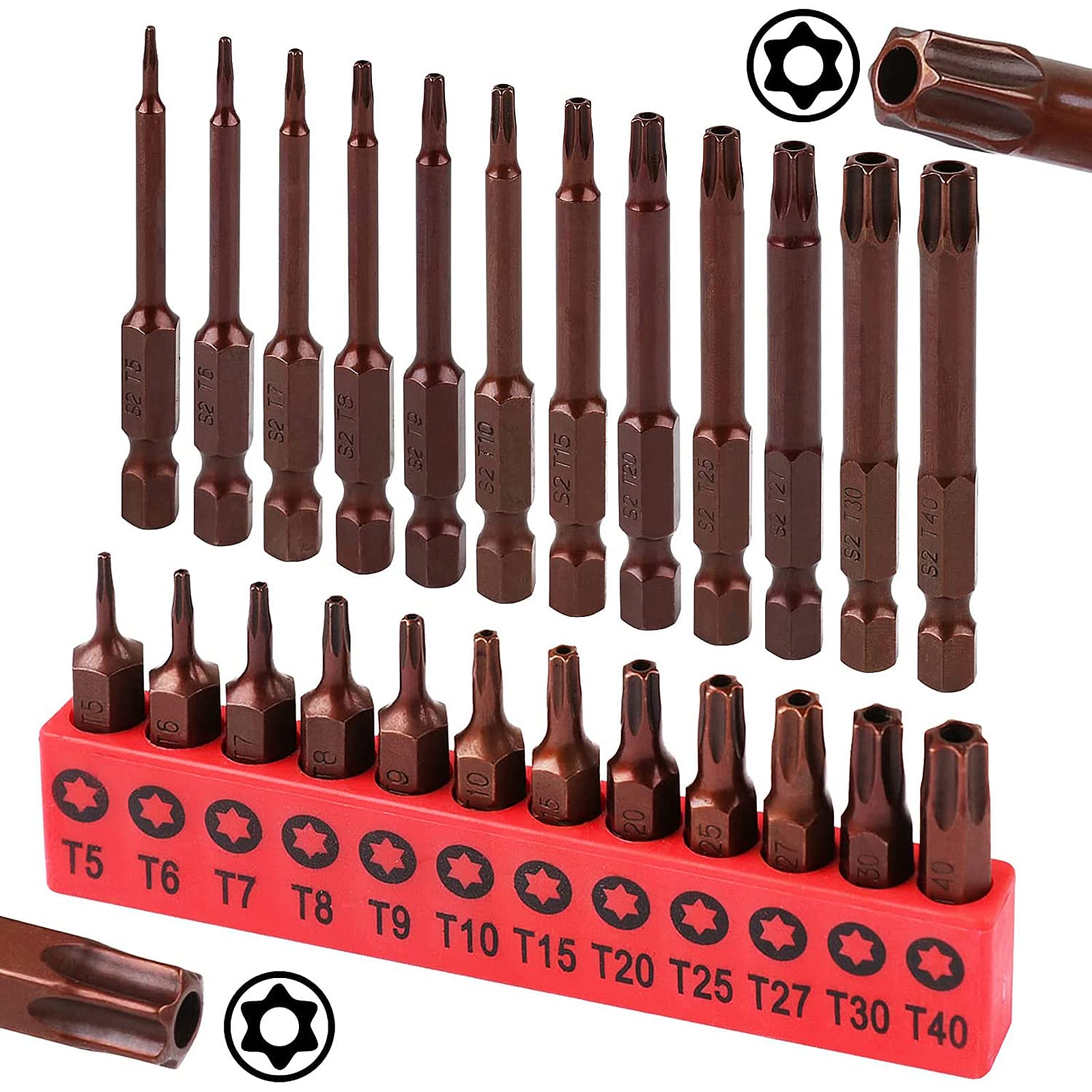 Mua Tamper Proof Torx Screwdriver Bit Set - 24-Piece Star Bits Set ...