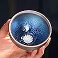 Amazon.com | CmengAo Beautiful Jianzhan Tea Cup, 3d Silver Lotus Inlaid ...