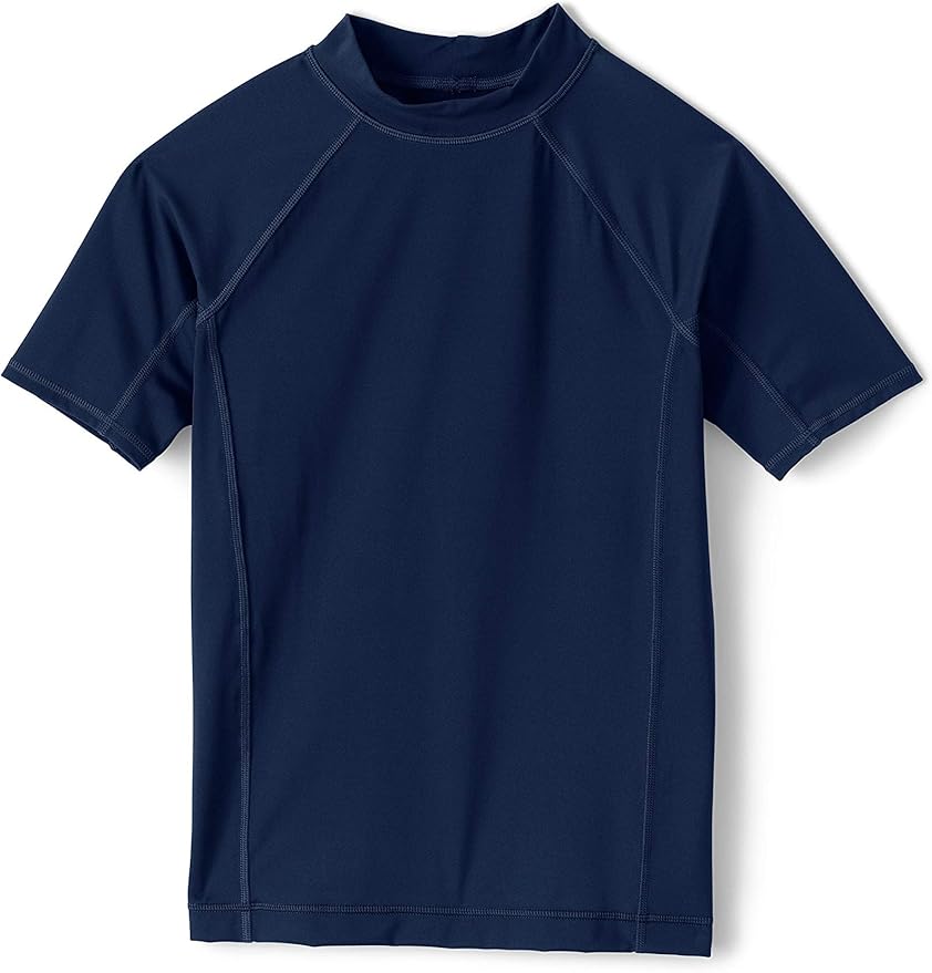 Lands' End Kids Boys Rash Vest - Short Sleeves, UPF 50 Protection ...
