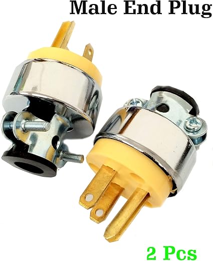 3 Prong Male Electrical End Plugs - Male Extension Cord Replacement ...