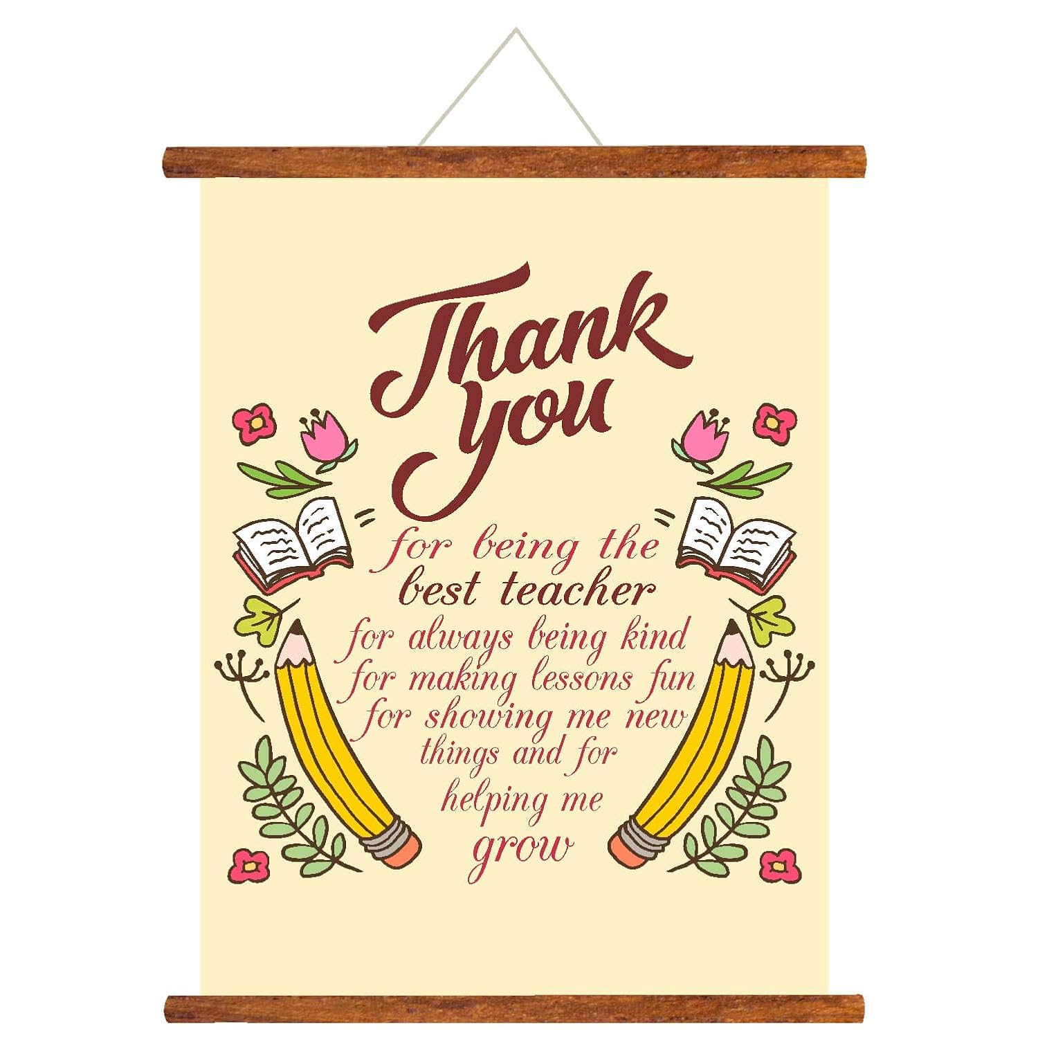 Theyayacafe Teachers Day Gifts Thank You Teacher Wall Hanging Scroll 