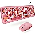 Amazon.com: X9 Pink Cute Wireless Keyboard and Mouse Set - 2.4G Retro ...