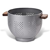 Amazon.com: Metal Colander with Wood Handle and Stable Base, Powder ...