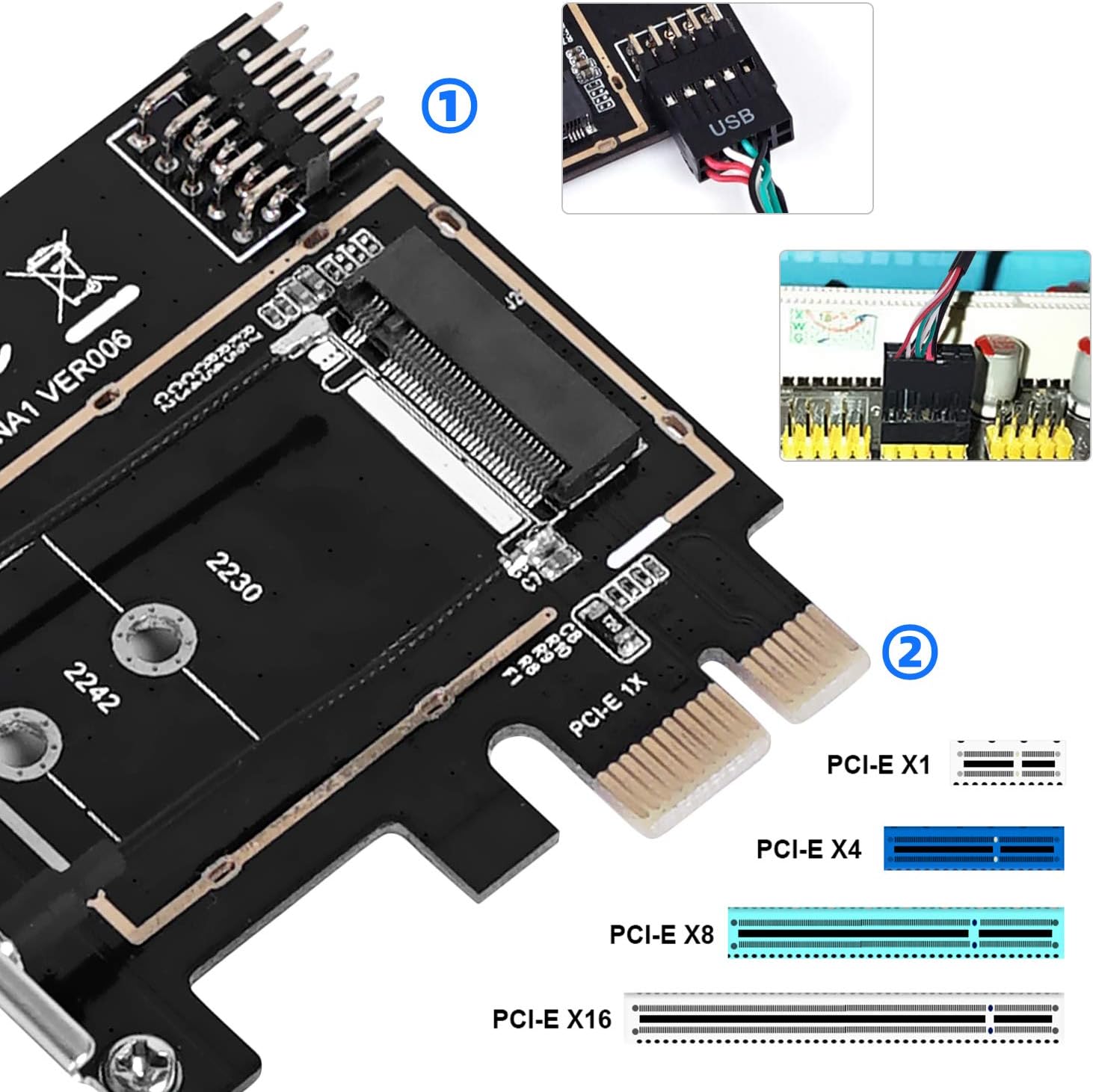 Componenti e pezzi di ricambio MZHOU Scheda di Espansione PCI-E a 4 Porte Convertitore di Scheda ...