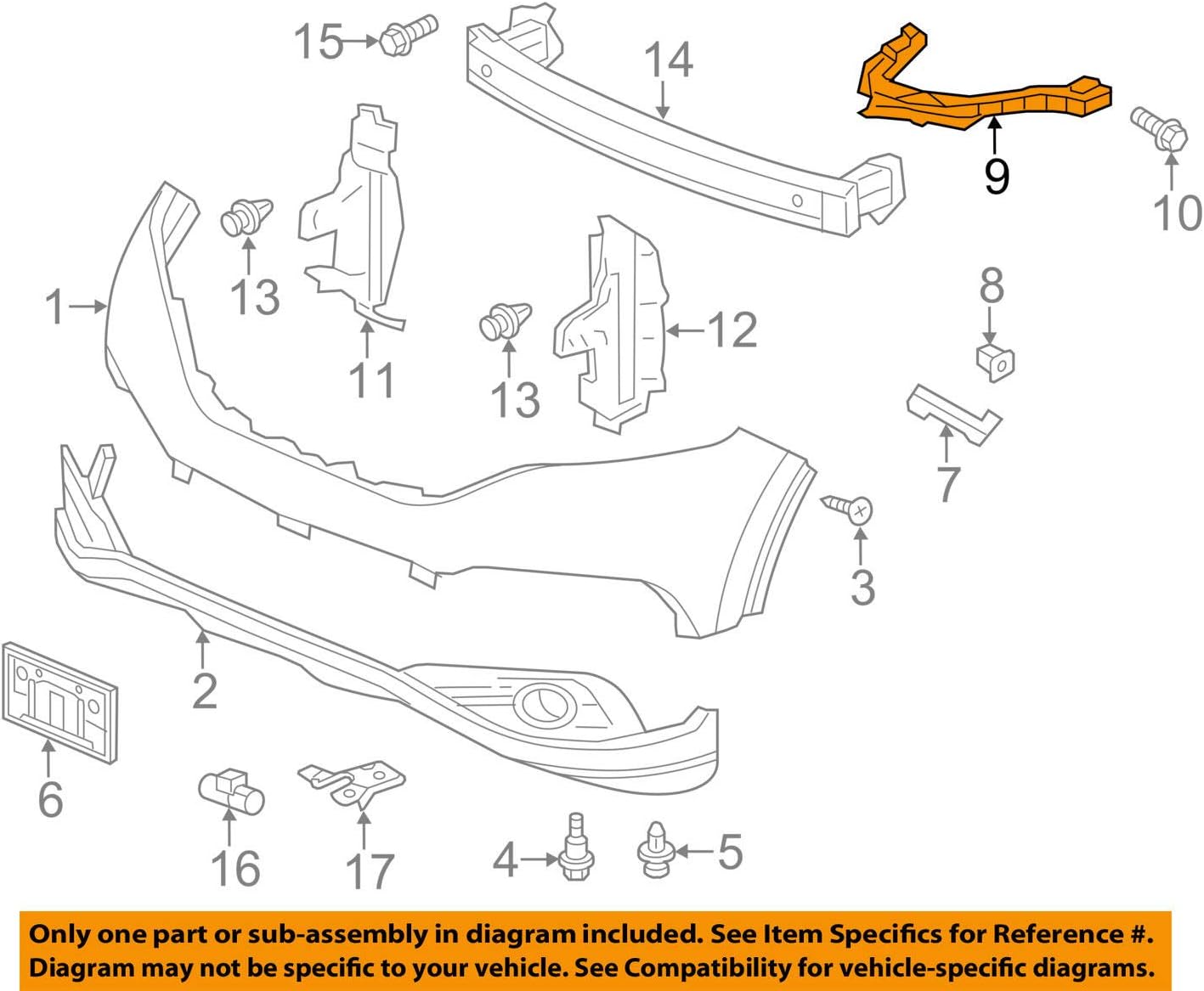 Genuine Honda Passenger Side Bumper Support Beam 71140-TE0-A00 Car ...
