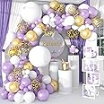 Amazon.com: Pateeha Purple Balloon Arch Kit 130pcs Pearl Purple and ...