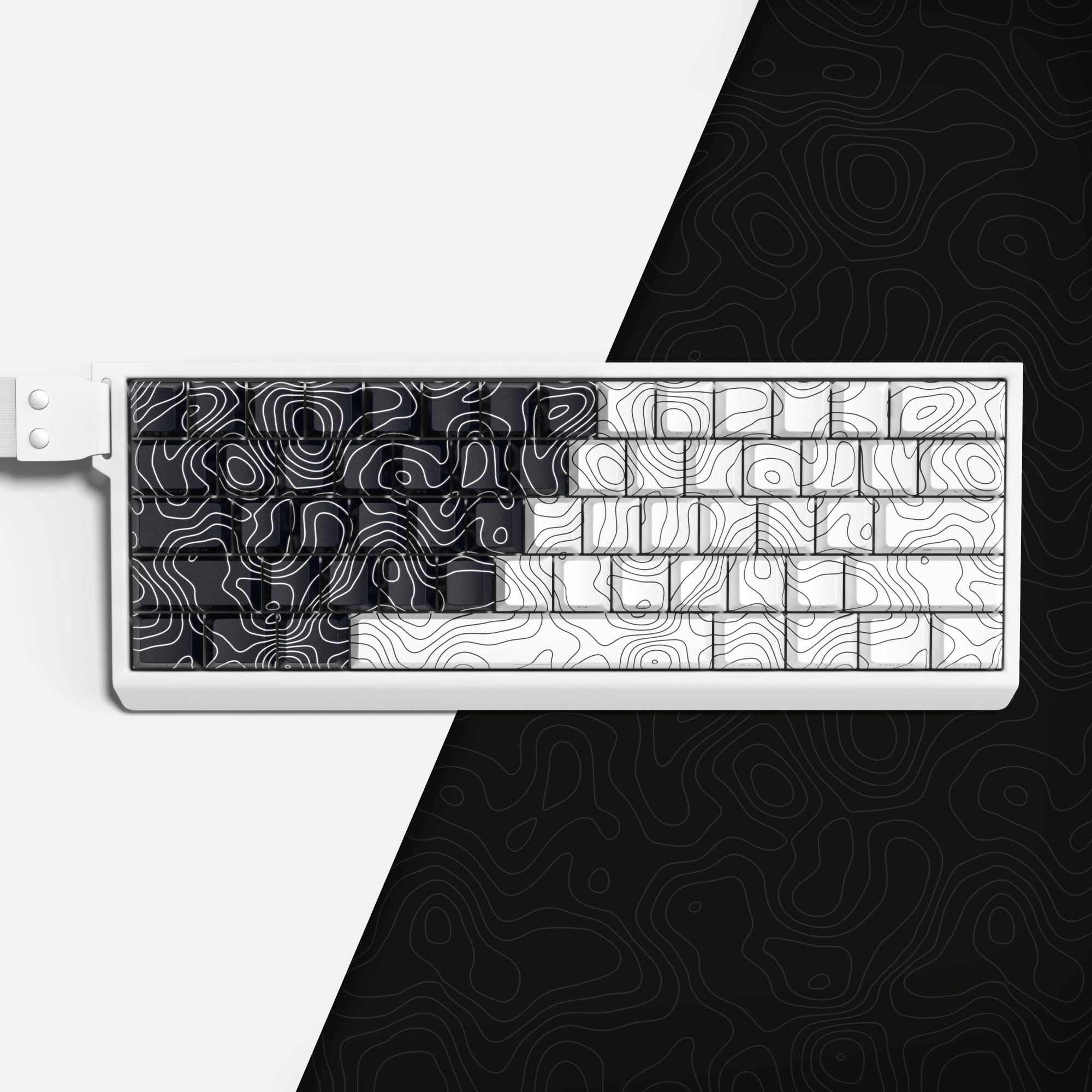 Mua Side Printed keycaps,Double Shot PBT keycaps,Black/White ...