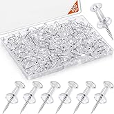 Amazon.com: Clear Thumb Tacks for Wall 100- Pack - Clear Plastic Head Thumbtacks with Steel ...