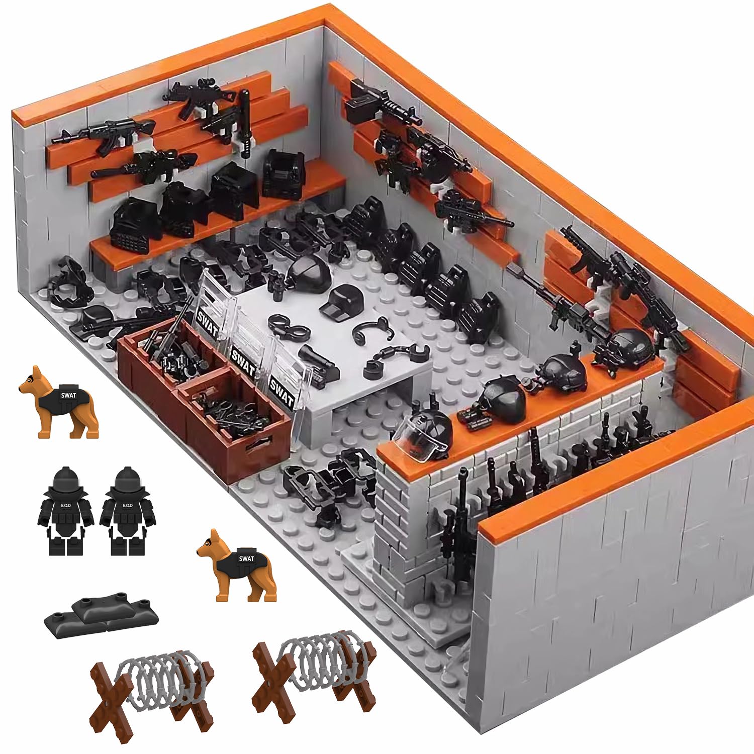 WINGIFT 583 Piece Armory Building Set,WW2 Military Base Army Equipment ...