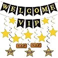 Amazon.com: Movie Night VIP Themed Banner Party Decorations Kit,Black ...