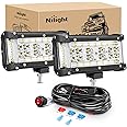 Amazon.com: Nilight Side Shooter LED Light Bar 2PCS 5.5 Inch Quadruple Row Spot Flood Combo ...