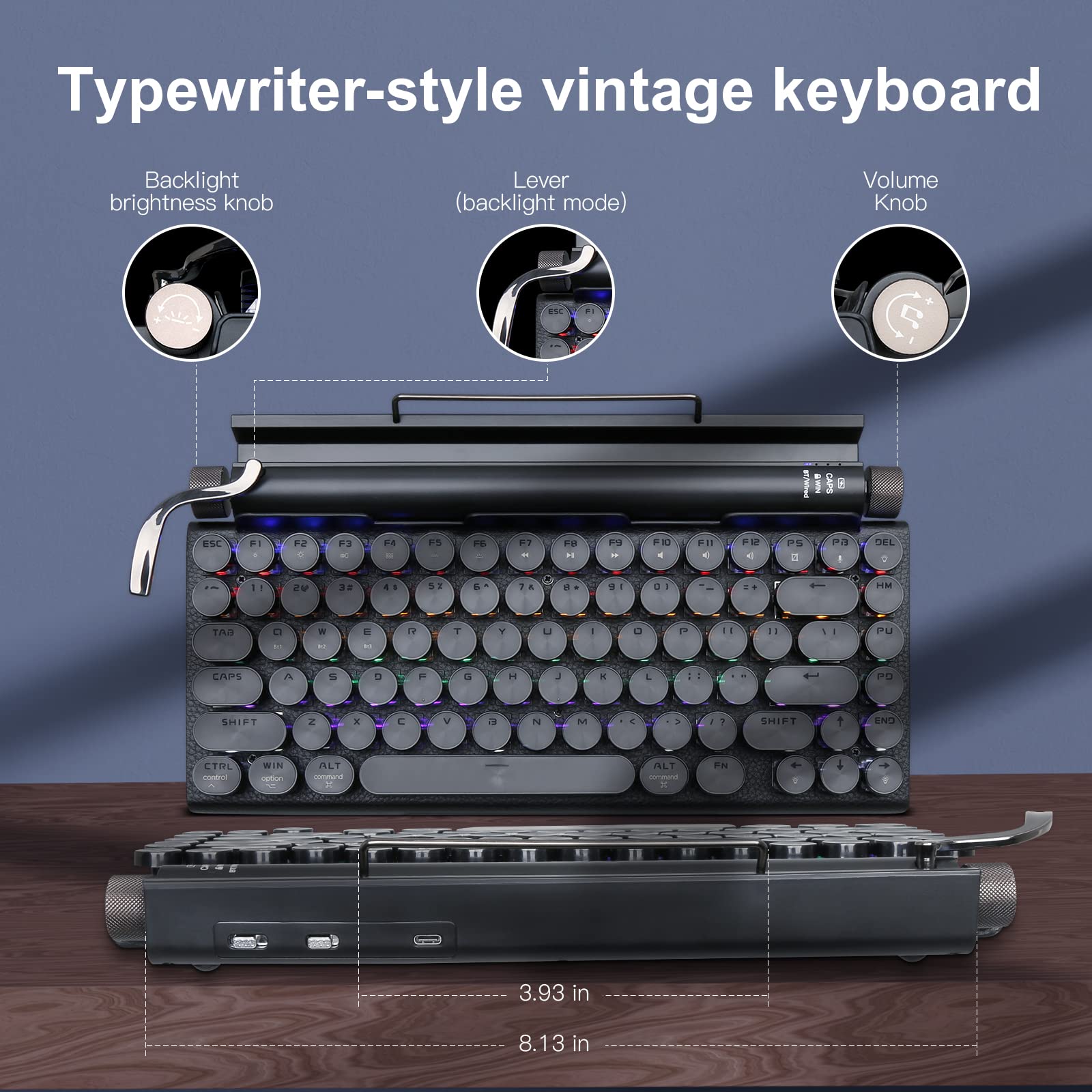Mua Typewriter Keyboard Wireless, Retro Keyboard Typewriter Style ...