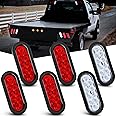 Amazon.com: Nilight 6Inch Oval Trailer Tail Light 6PCS Red White 10LED with Flush Mount Grommets ...
