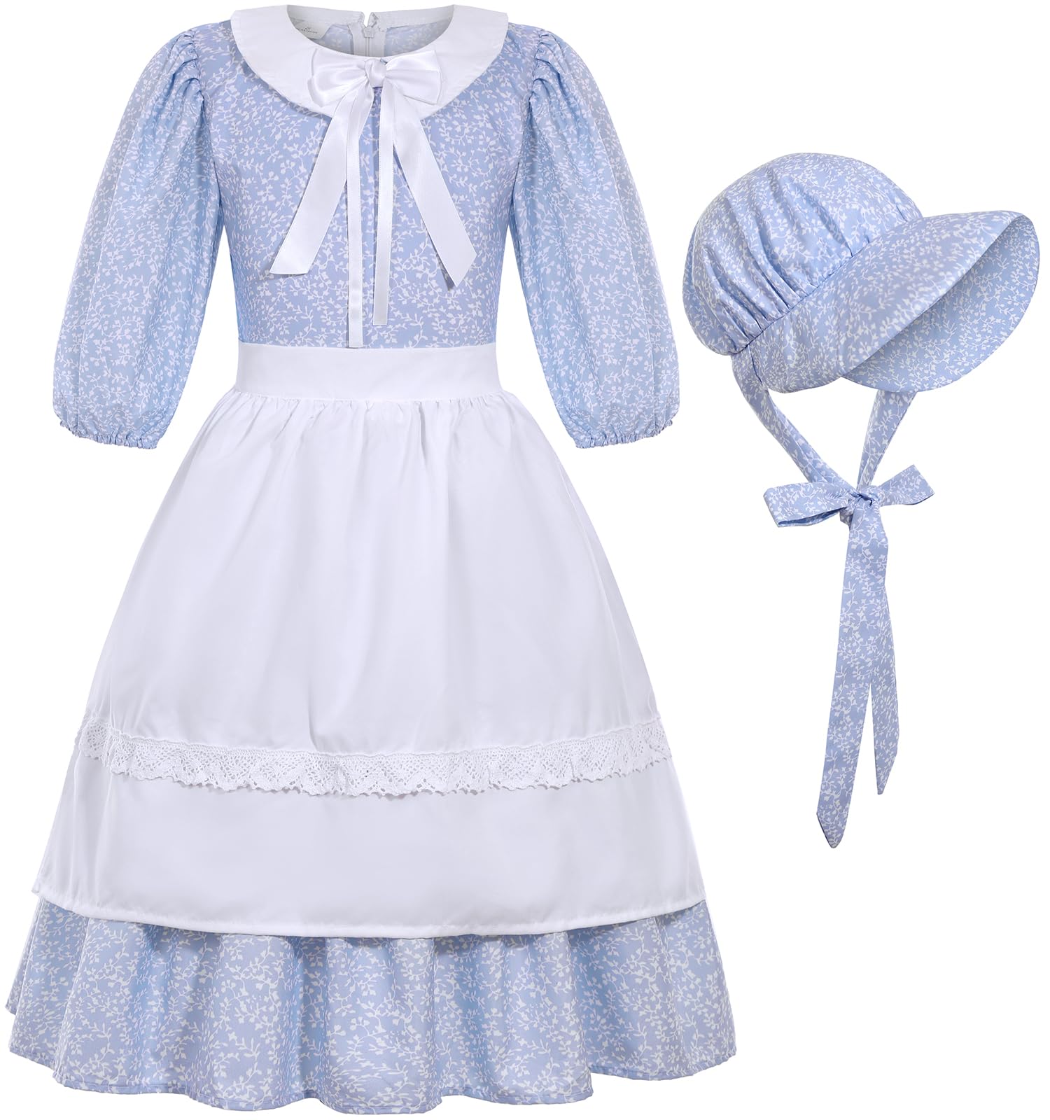 SIZGAROOT Colonial Costume Girls Pioneer Girl Dress Prairie Costume ...