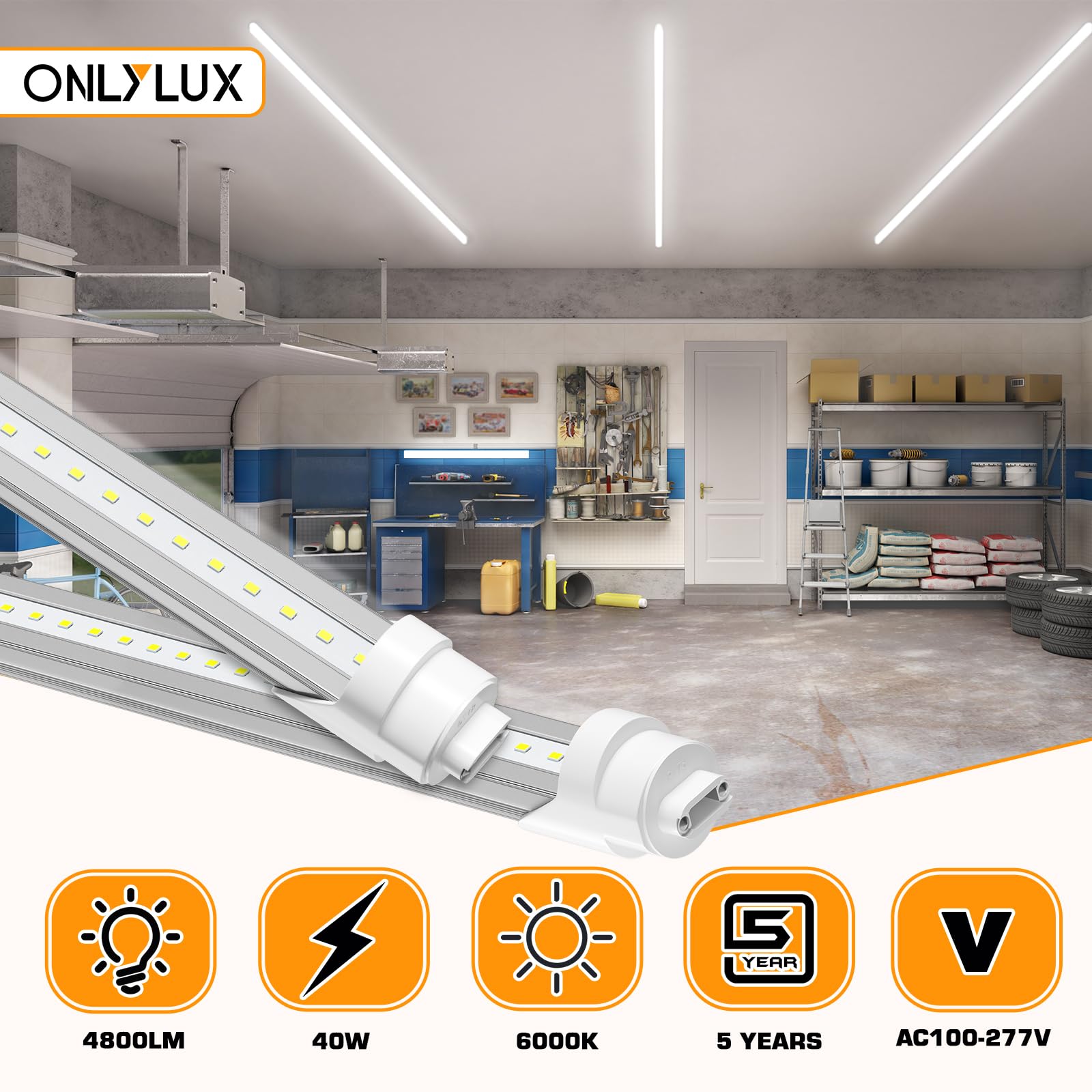 Mua 8ft R17D LED Tube Light, F96t12 HO 8 Foot Led Bulbs, 96'' 8ft led ...