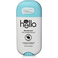 Amazon.com : HELLO Clean and Fresh Deodorant with Activated Charcoal, 2 ...