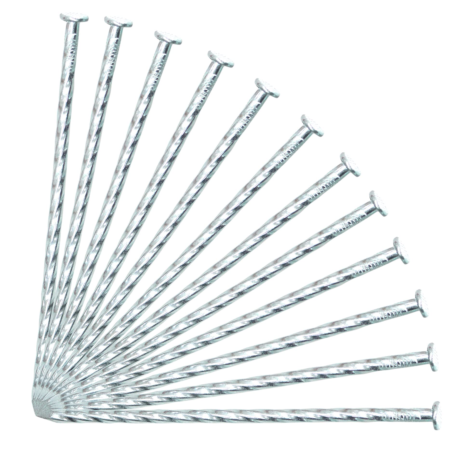 50/100/150 Pack 6" Solid Galvanized Non-Rust Metal Garden Stakes Spiral ...