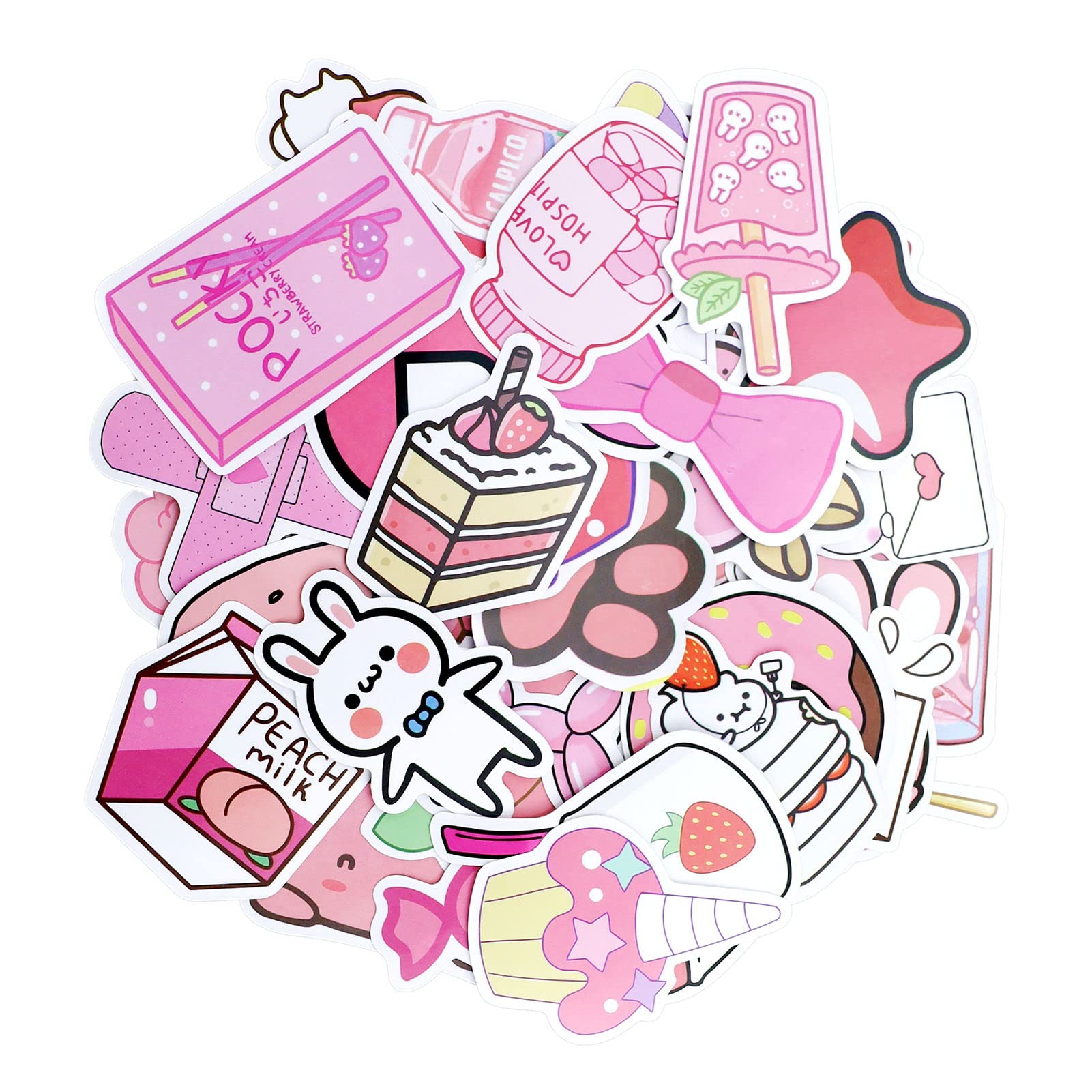 Mua 50 Pcs Pink Cute Stickers Pack, Waterproof Self-Adhesive Vinyl ...