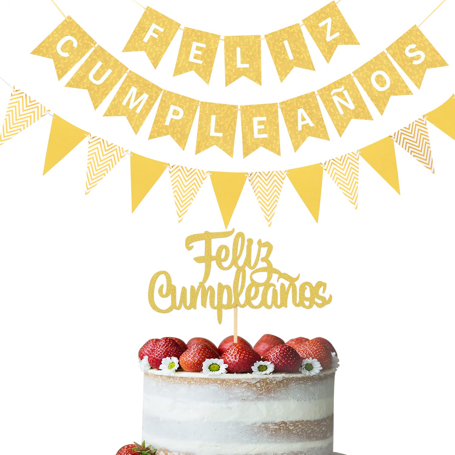 Spanish Feliz Cumpleaños Decoration Set - Feliz Cumpleaños Cake Topper ...