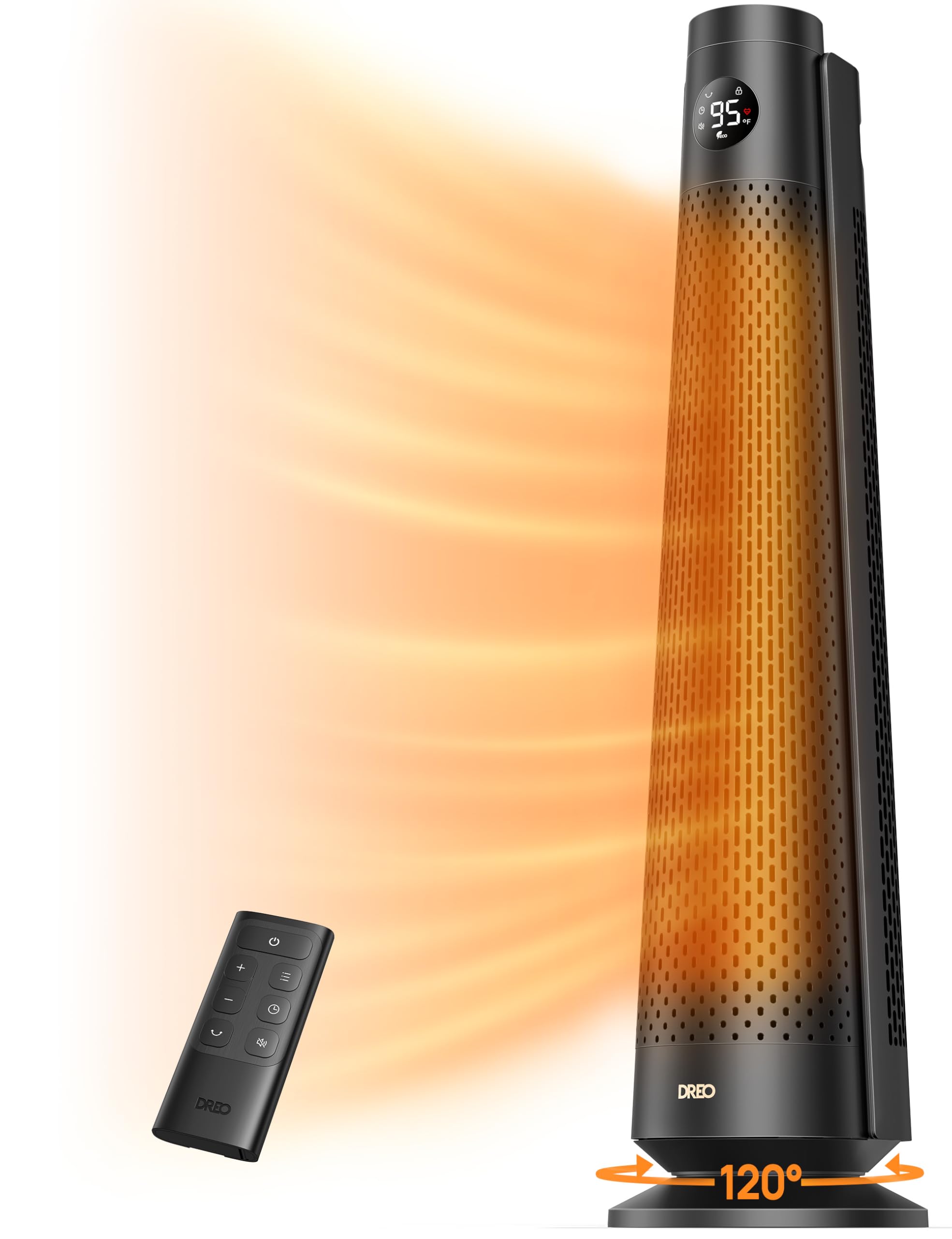 Dreo Space Heater Large Room, 30" Electric Heaters with Remote, 120 ...