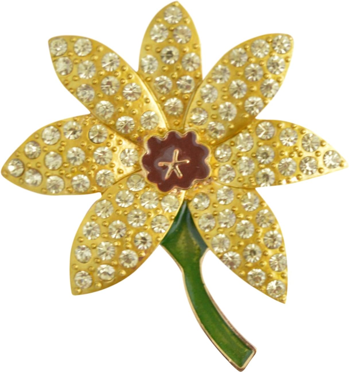 Yellow Daffodil Brooch / Crystal Flower Brooch / Yellow Daff: Amazon.co ...