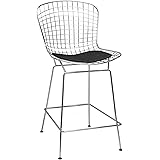 Amazon.com: Mod Made Mid Century Modern Chrome Wire Counter Stool for ...