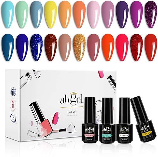 ab gel Kit de iniciación de esmalte de uñas en gel de 27 piezas con ...