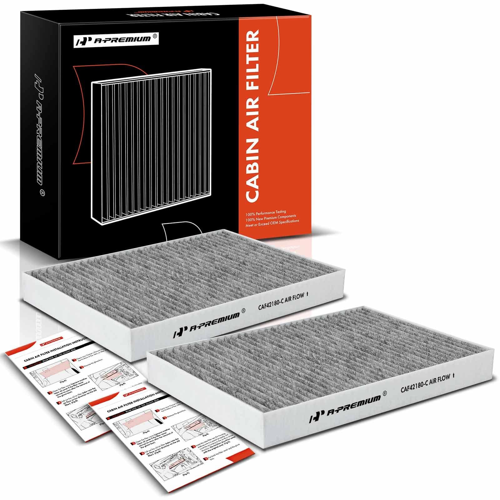 A-Premium 2-PC Cabin Air Filter with Activated Carbon Compatible with ...