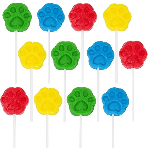 Paw Print Lollipops - Puppy Print Candy Suckers - 12 Individually ...