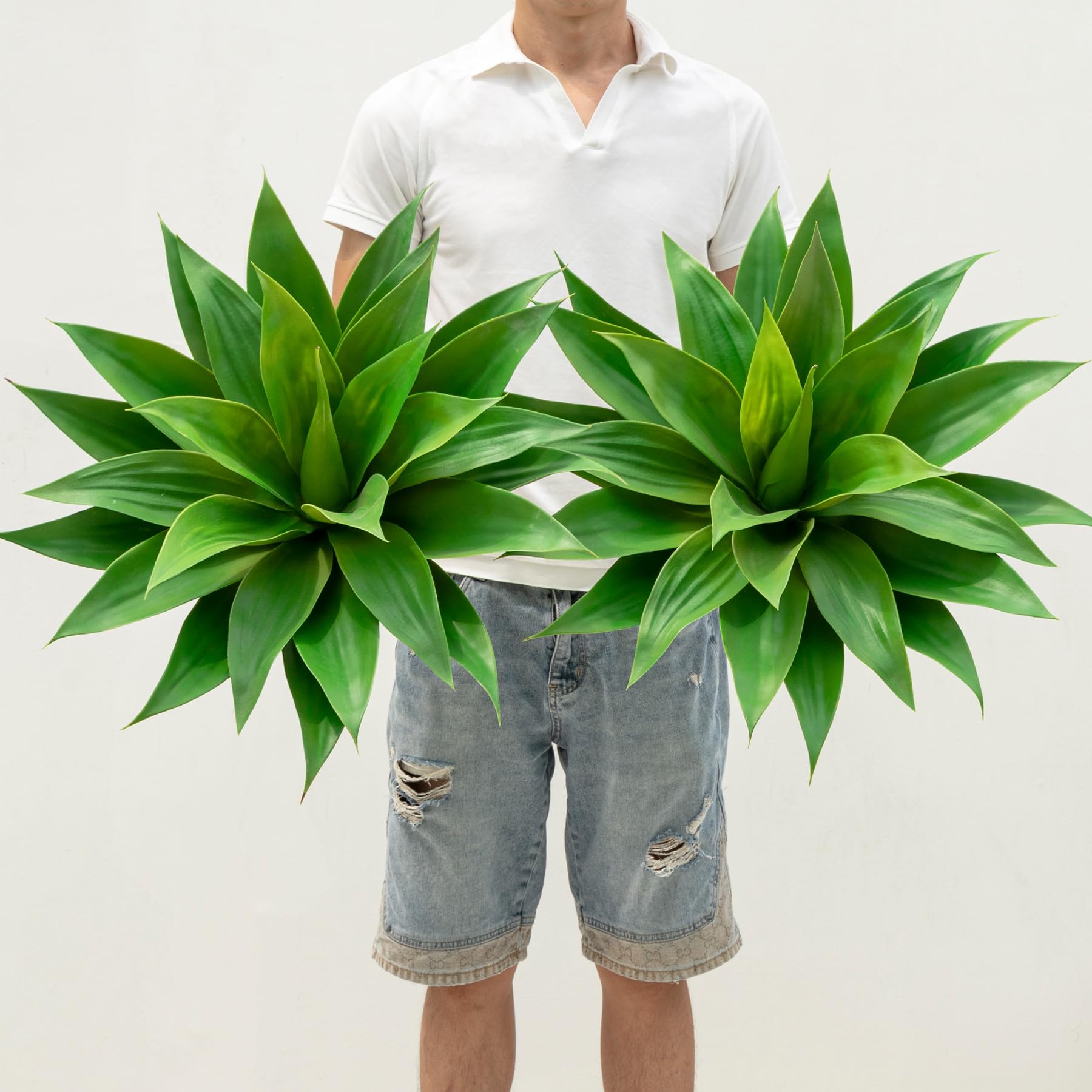 Ttranewsoo Artificial Agave Plants,Large UV Resistant Fake Agave ...