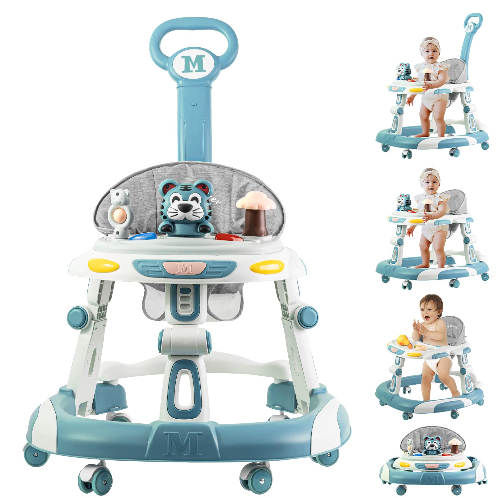 Baby Walker, 4-in-1 Foldable Baby Walkers and Baby Activity Center with ...