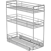 Amazon.com: ROOMTEC Pull Out Spice Rack for Narrow Cabinet (8½" W X 21 ...