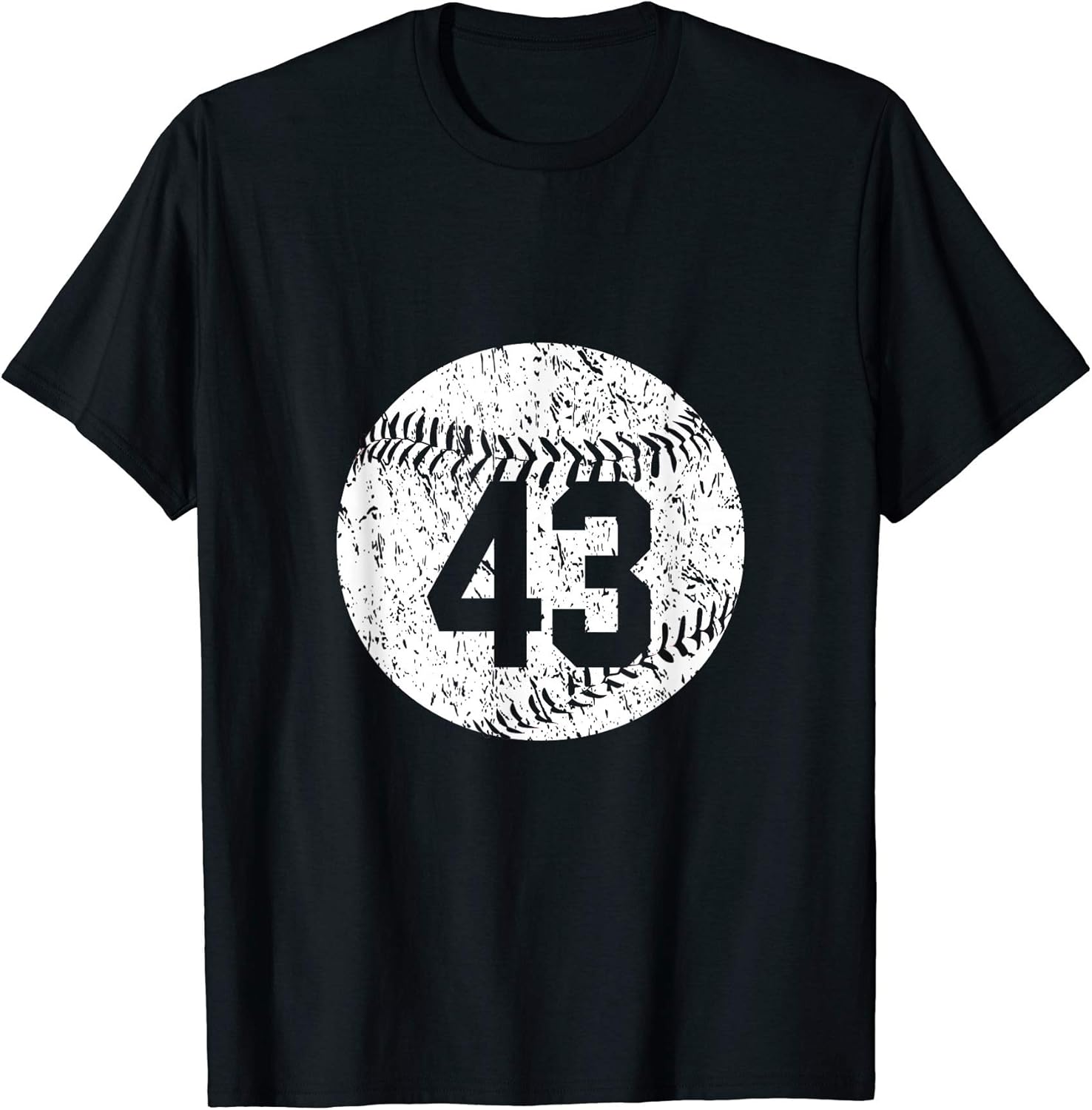 Baseball Jersey Number 43 T Shirt Distressed Look Herren, Größe S Grün ...