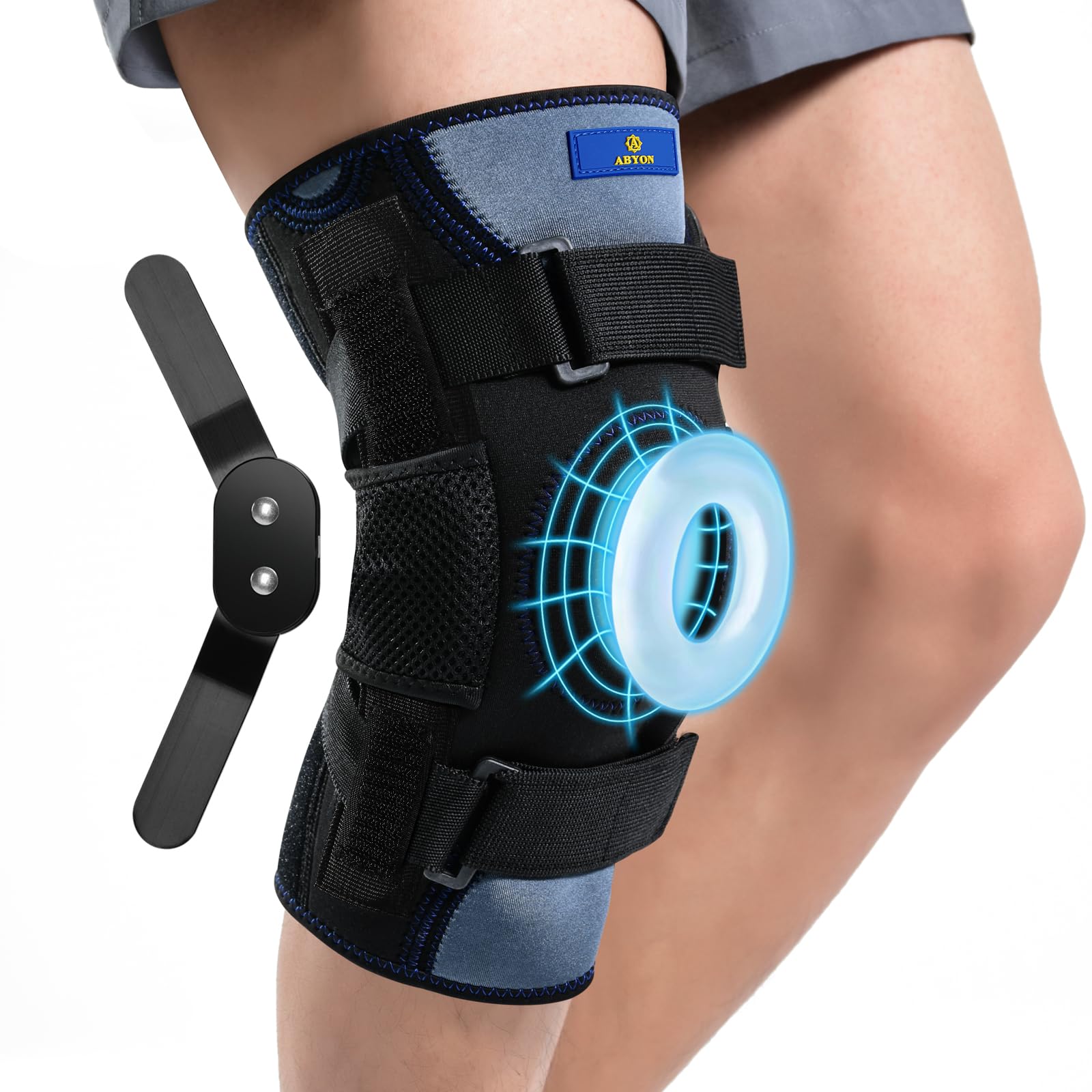 ABYON Hinged Knee Brace for Meniscus Tear with Dual Side Stabilizers ...