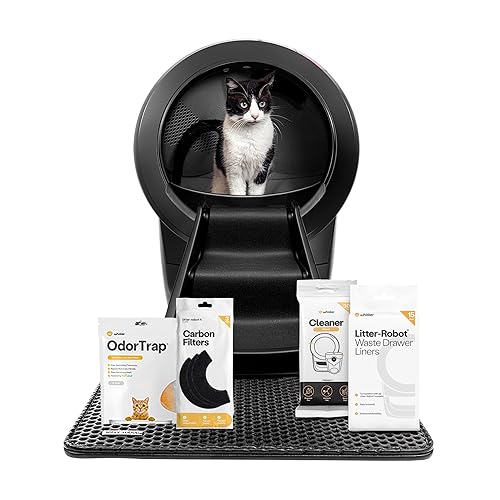 Litter-Robot 4 Supply & Accessory Bundle by Whisker, Black- Automatic ...